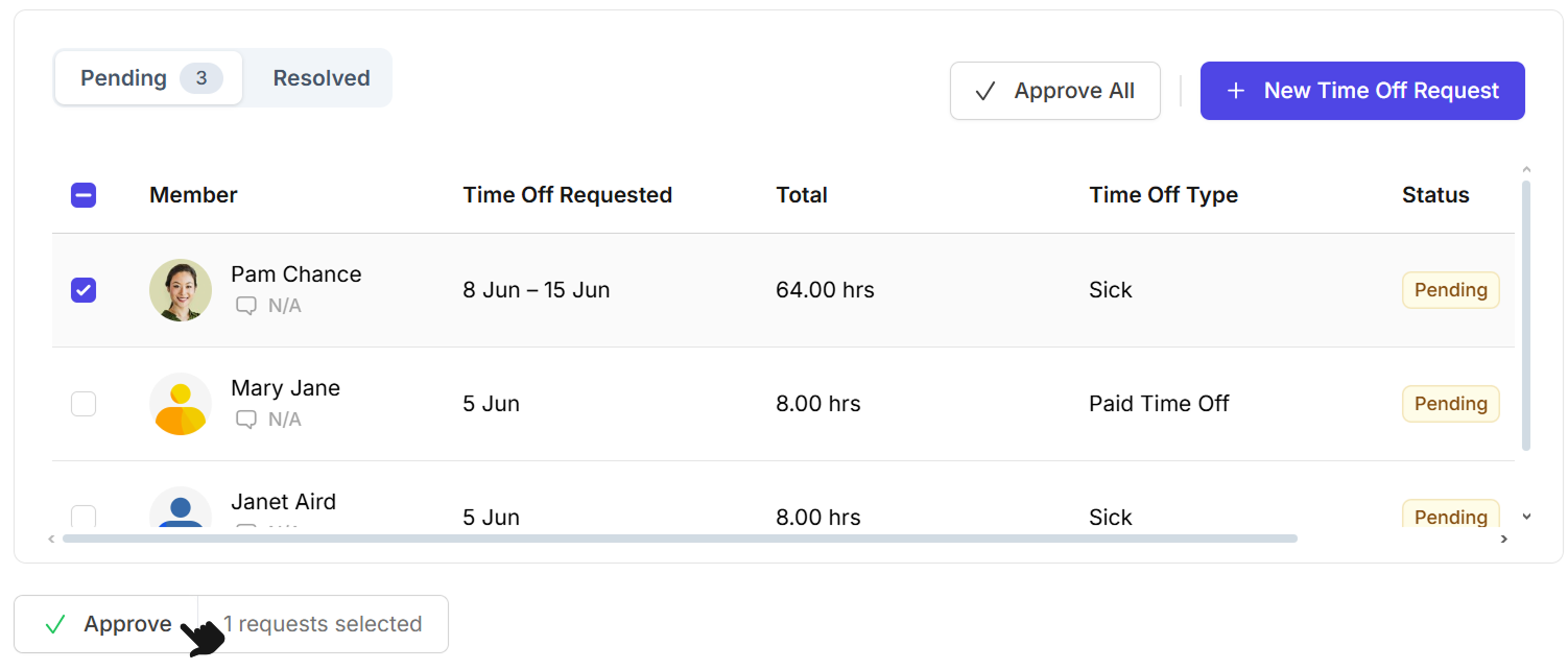 Approve and decline time off requests – Camelo Help Center