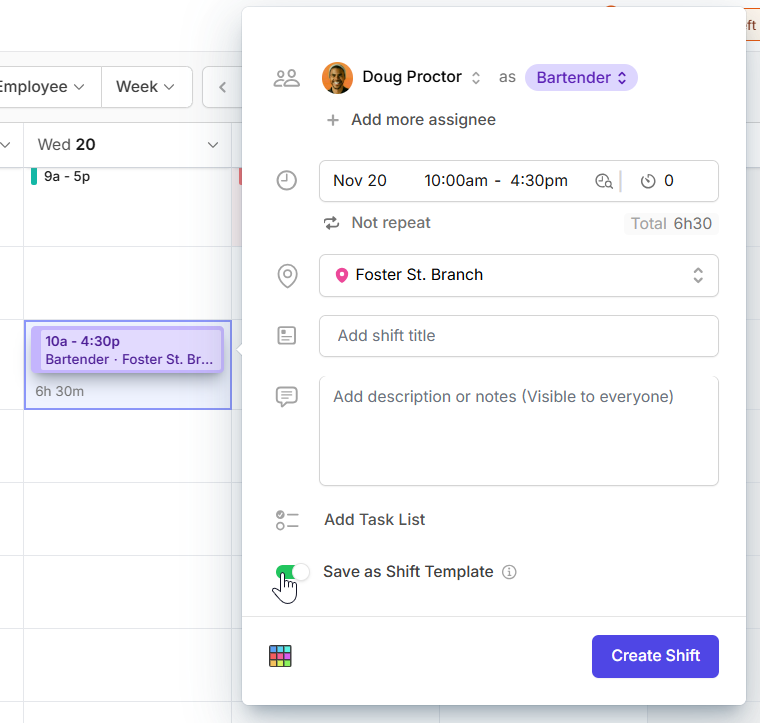Create and manage shift templates – Camelo Help Center