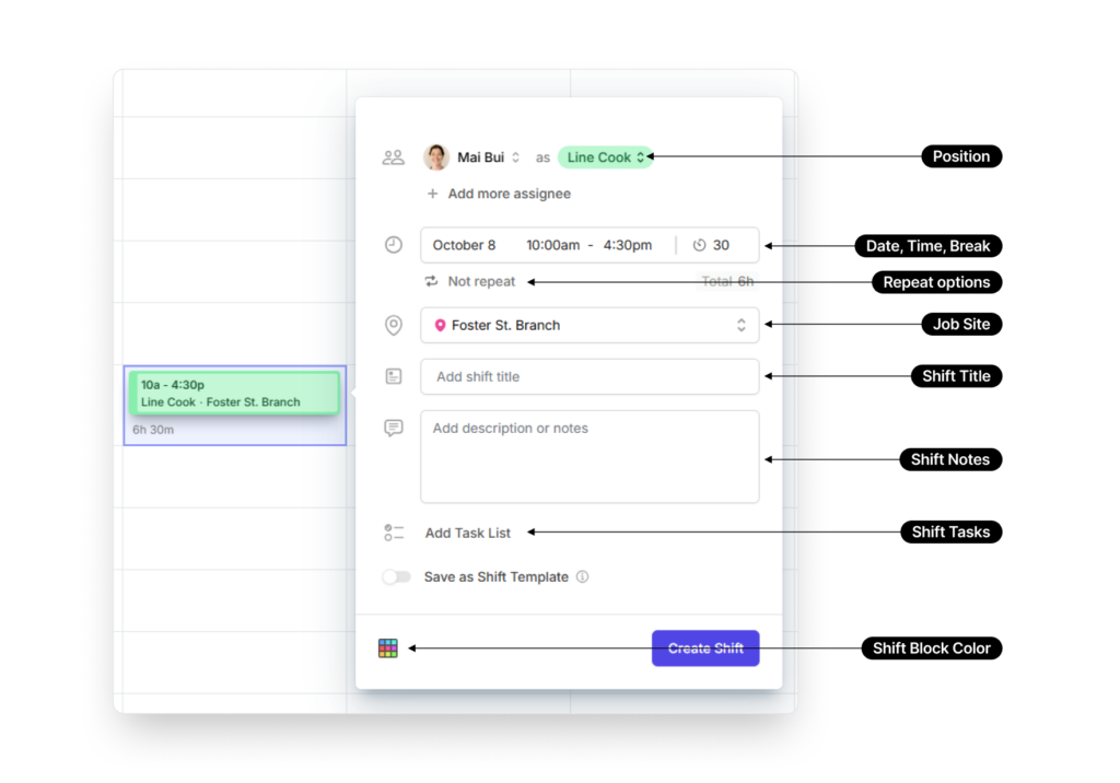 Add a shift – Camelo Help Center
