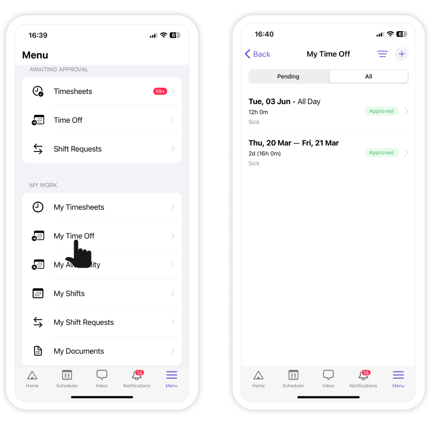 View your time off requests – Camelo Help Center