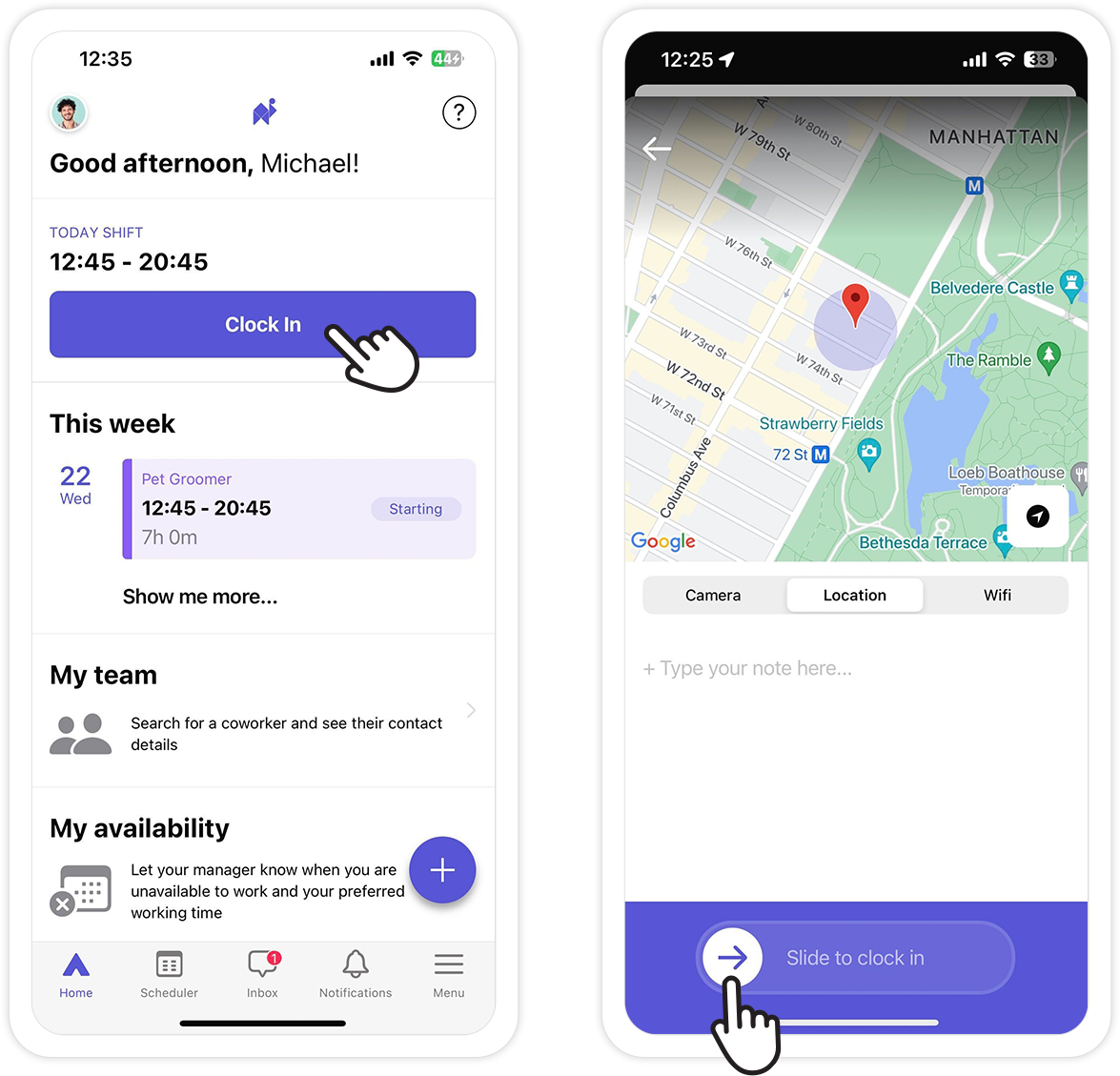 Clock in & clock out of your shift – Camelo Help Center