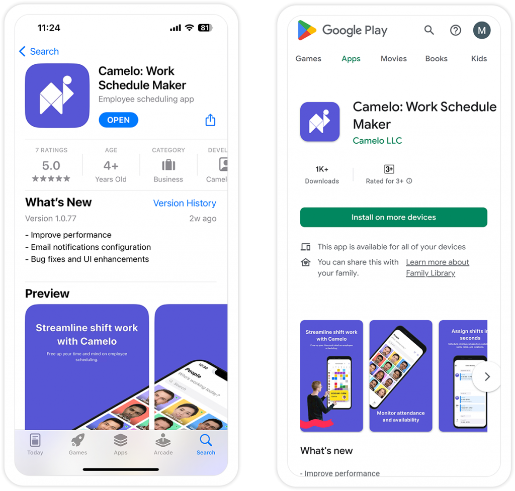 Mobile app guide for employees – Camelo Help Center